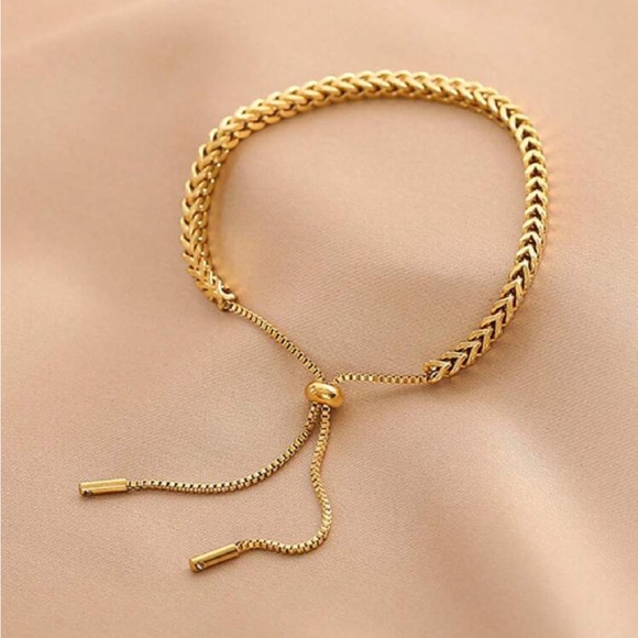 Jewelry | Gold Plated Stainless Steel Adjustable Chain Bracelet | Poshmark